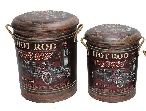 Storage Stools - Hot Rod Garage (set of 2) – The Depot