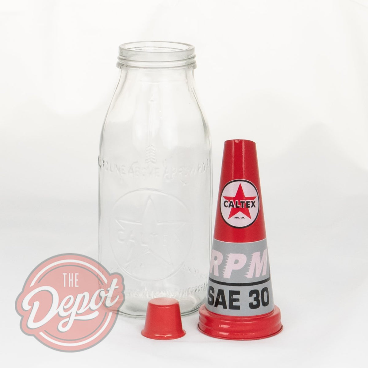 Reproduction Glass Oil Bottle - Caltex Quart – The Depot