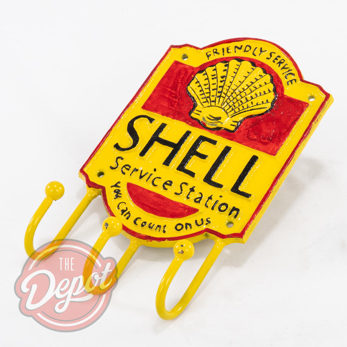 Cast Iron Sign - Shell Service with Hooks – The Depot