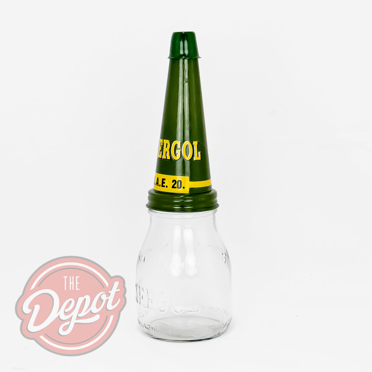 Reproduction Glass Oil Bottle - Energol Pint (Bottle only) – The Depot